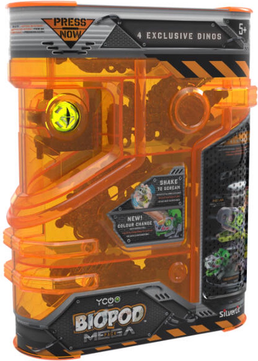 SilverLit Biopod Dino set van 4 - Bouw je eigen Dino - Oplichtende ogen ...