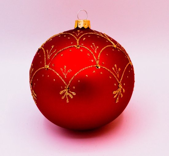 Pakket 10-delig: met 1 Rode Kerstboom Piek en 9 Rode Kerstballen met ...