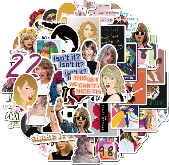 Taylor Swift Stickers - Muziek - set 50 stuks - Laptop Stickers ...
