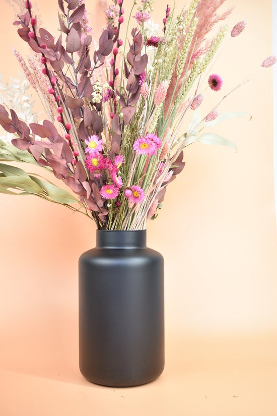 Vaas Zwart – Mat zwarte vaas - Handgemaakt – Glazen vaas – Bloemenvaas ...