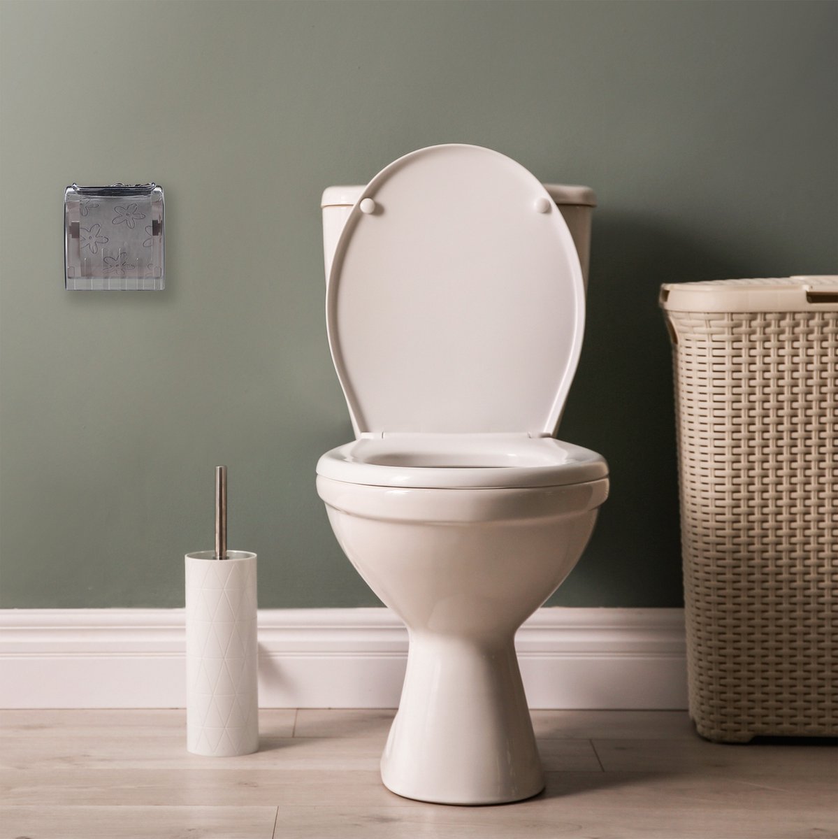 Relaxdays 2x Wc rolhouder met plankje - kunststof - toiletrolhouder ...