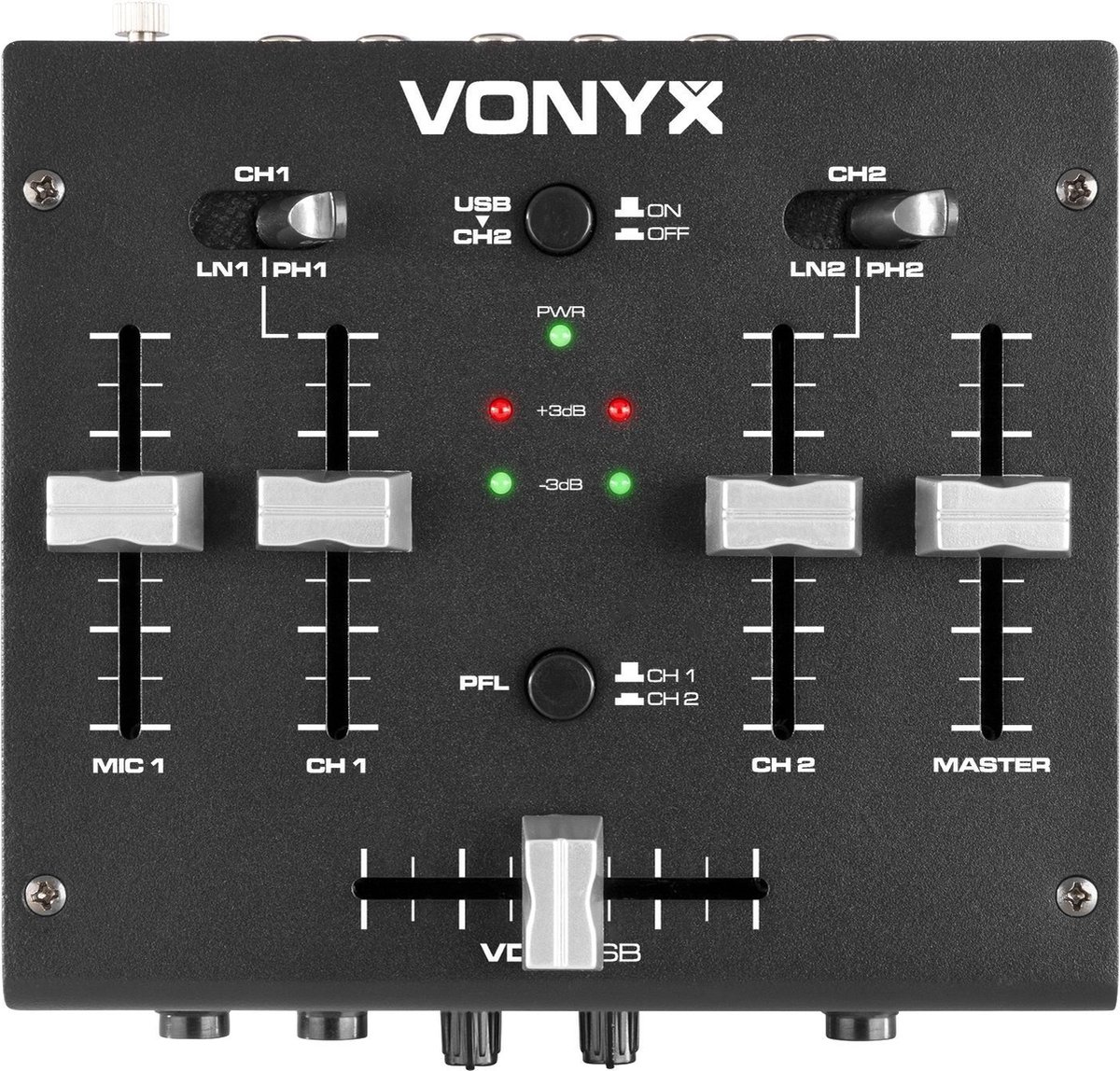 Vonyx VDJ2USB - 3 kanaals stereo USB DJ mixer | bol.com