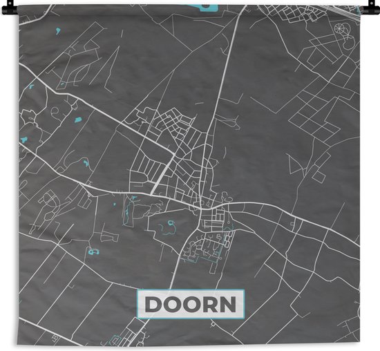 Wandkleed - Wanddoek - Doorn - Plattegrond - Kaart - Stadskaart - 90x90 ...