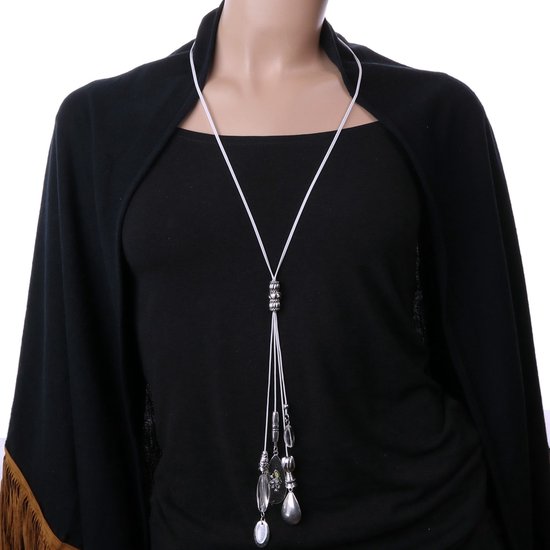 Behave - Witte Ketting Dames – Zilver Kleurig – Lange Ketting | bol