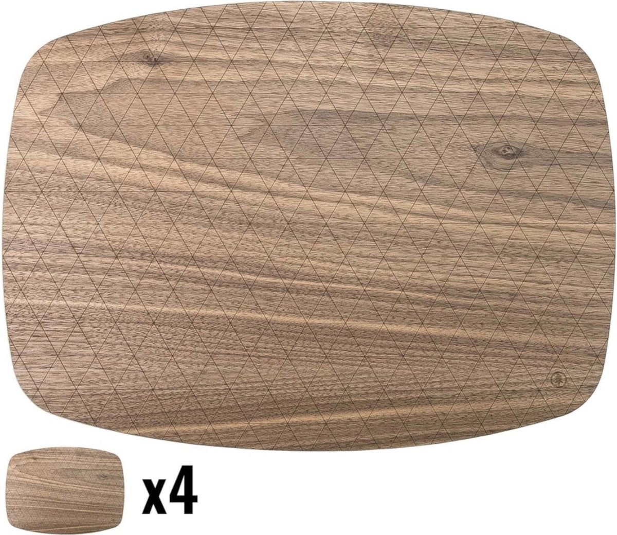 Bewood - Houten Onderzetters - Amerikaans walnoot 38cm x 28cm- set van ...
