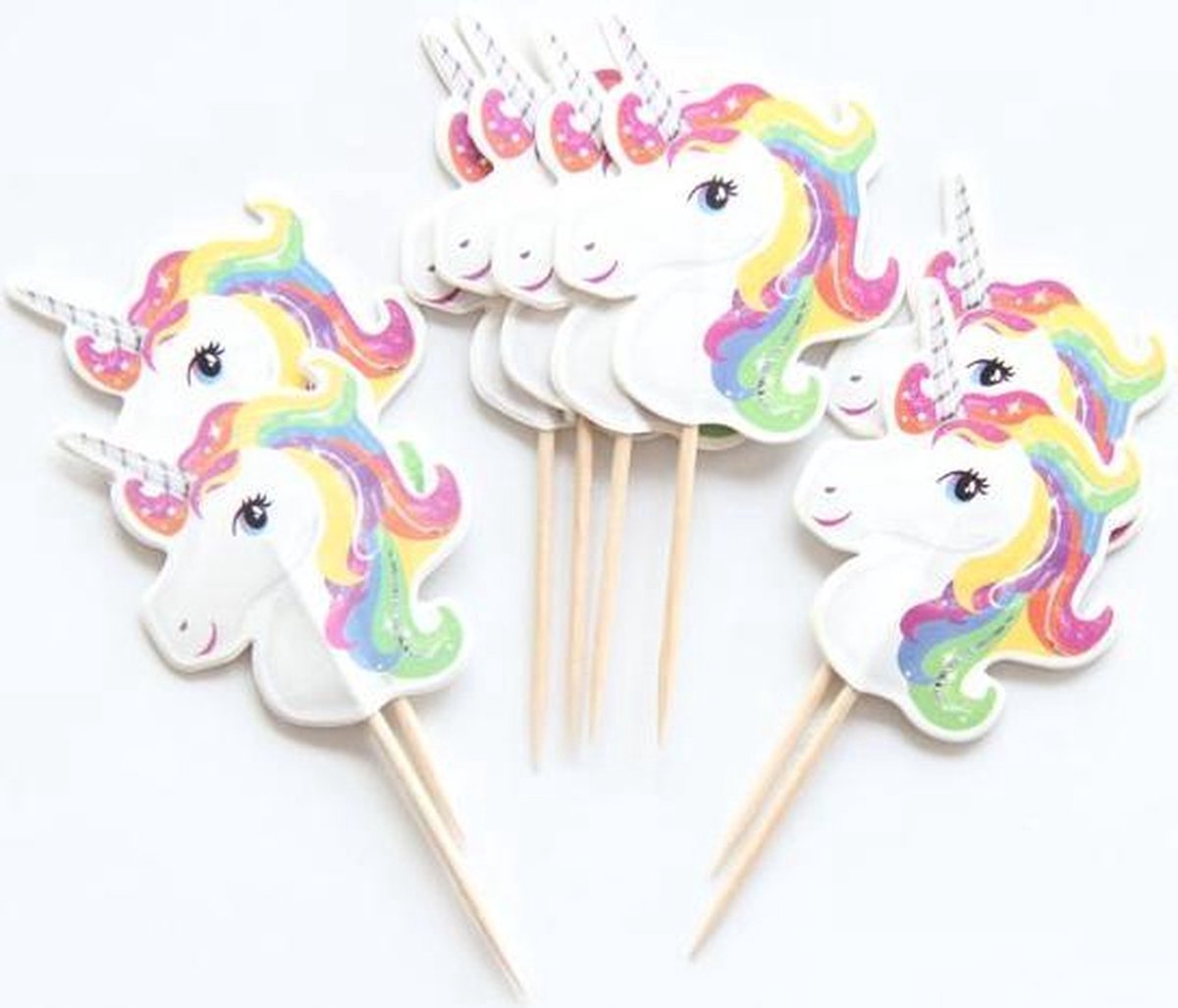 24 Stuks Eenhoorn Prikkers - Cupcake Versiering - Unicorn - van Heble ...