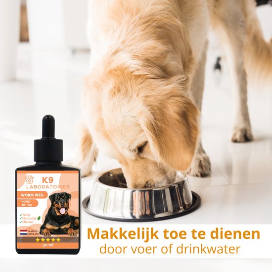 K9 Laboratories Ontworming hond - vanaf 40 kg - 30 ml - 100% natuurlijk ...