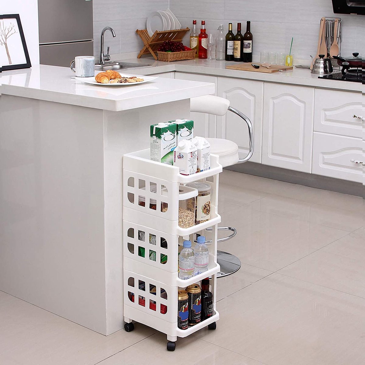 Premium Keukentrolley – keuken planken - Opberg Trolley op wielen – met ...