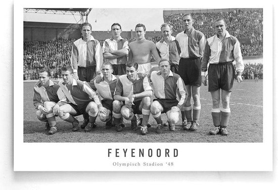 Walljar - Poster Feyenoord - Voetbal - Amsterdam - Eredivisie - Zwart ...