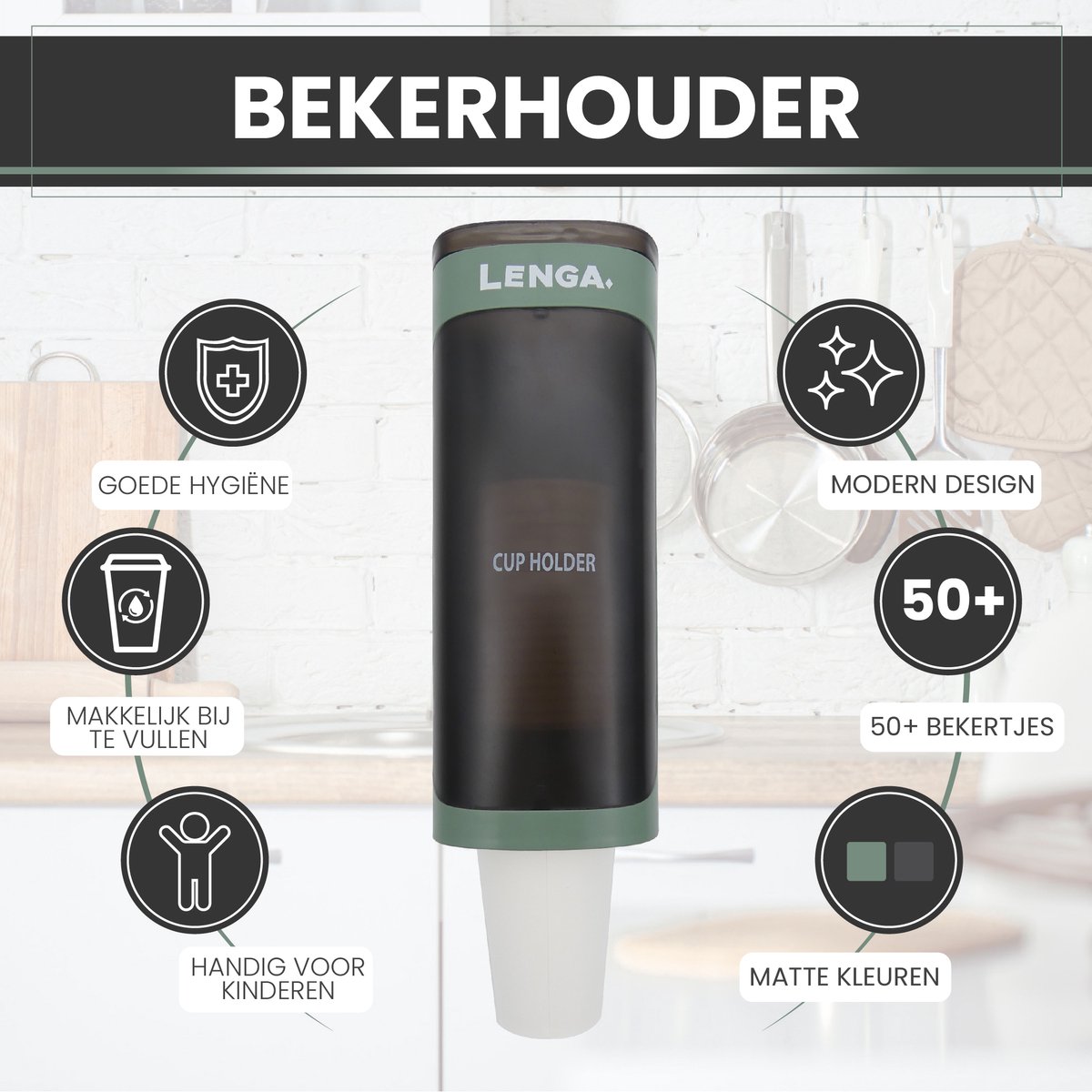 Lenga Bekerhouder - Bekerdispenser - Kartonnen bekers - Koffiebekers ...
