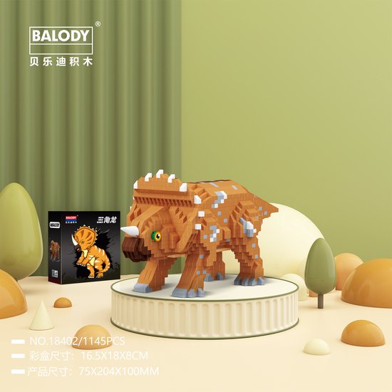 Balody Triceratops - Dinosaurus - Nanoblocks / miniblocks - bouwset ...