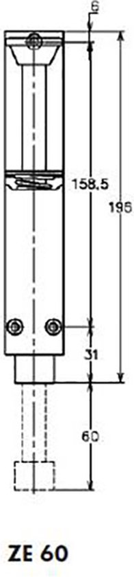 Dictator Deurvastzetter type ZE-60 slag t/m 60mm., zwart/RAL 9005 | bol