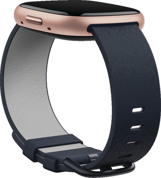 Fitbit Versa 4/Sense 2 - Vegan lederen bandje - Indigo - Small | bol