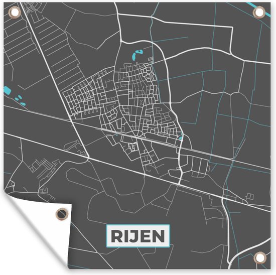 Tuin poster Plattegrond - Rijen - Stadskaart - Kaart - 200x200 cm | bol.com