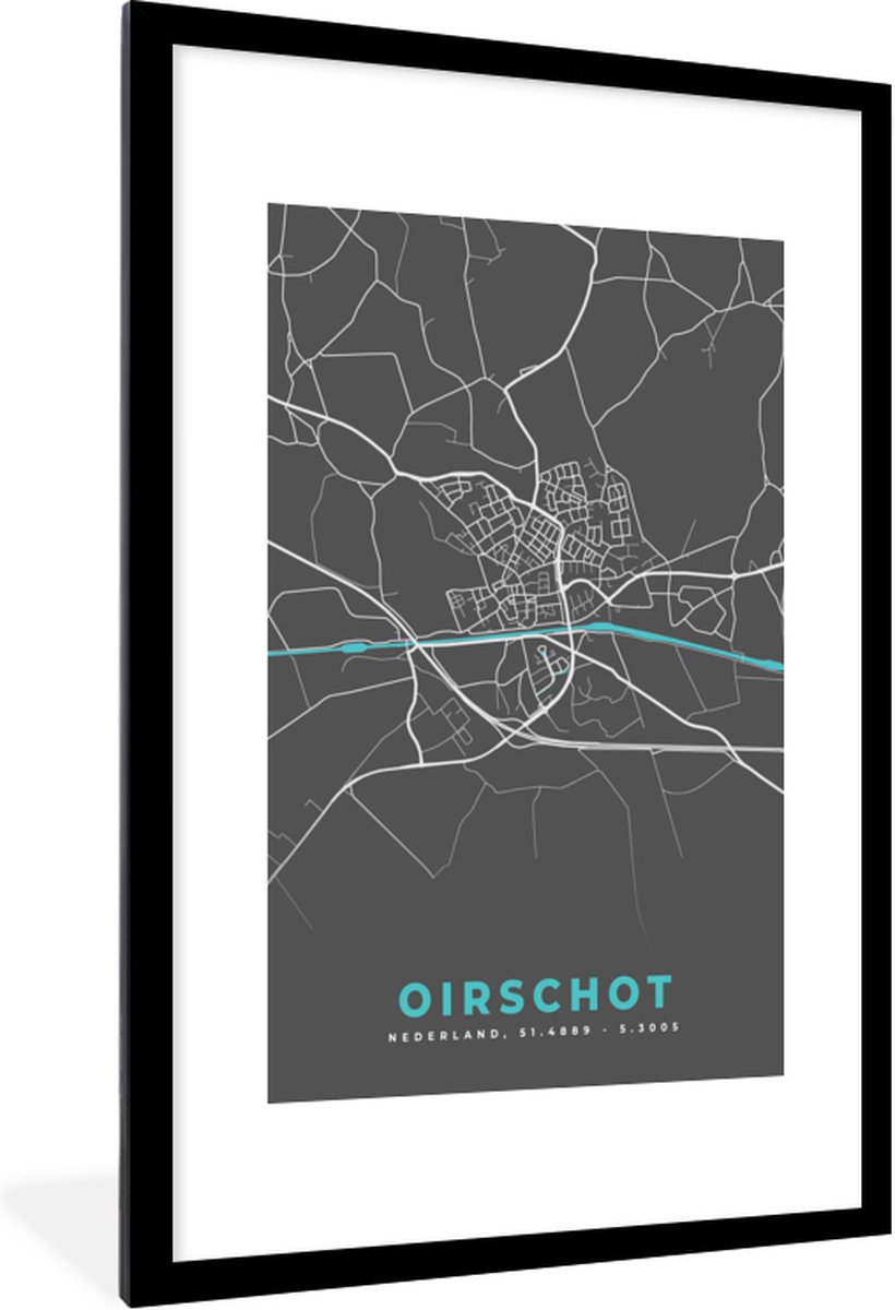 Fotolijst incl. Poster - Kaart - Oirschot - Plattegrond - Stadskaart ...