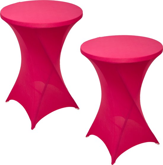 Statafelrok Roze x 2 – ∅80-85 x 110 cm – Statafelhoes Stretch 2 Stuks – Tafelhoezen... | bol.com