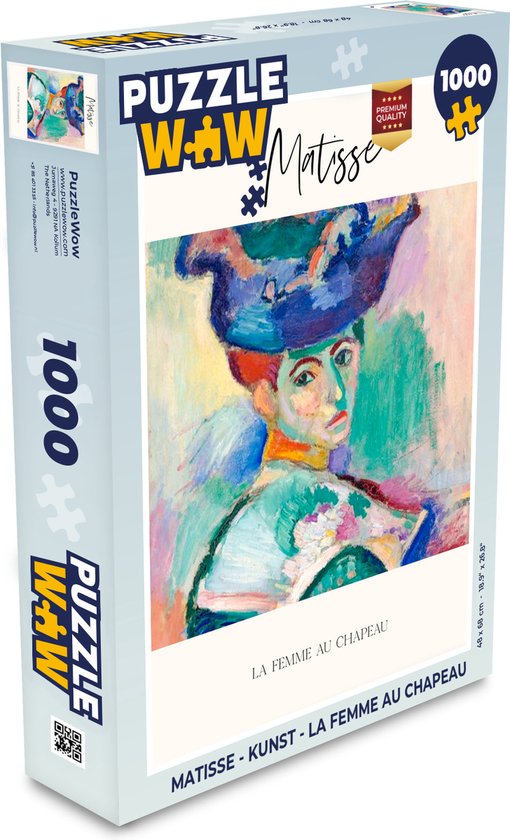 Puzzel Matisse - Kunst - La femme au chapeau - Legpuzzel - Puzzel 1000 ...