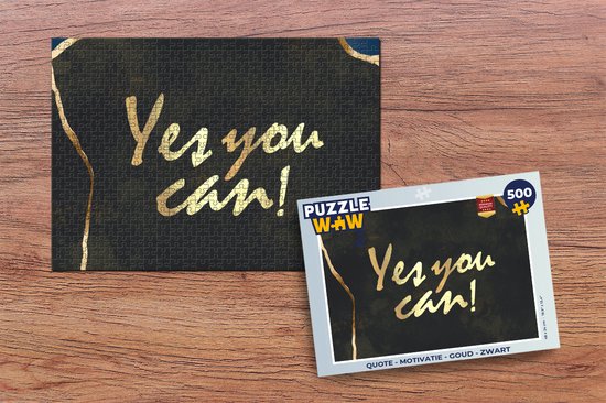 Puzzel Quote - Motivatie - Goud - Zwart - Legpuzzel - Puzzel 500 ...