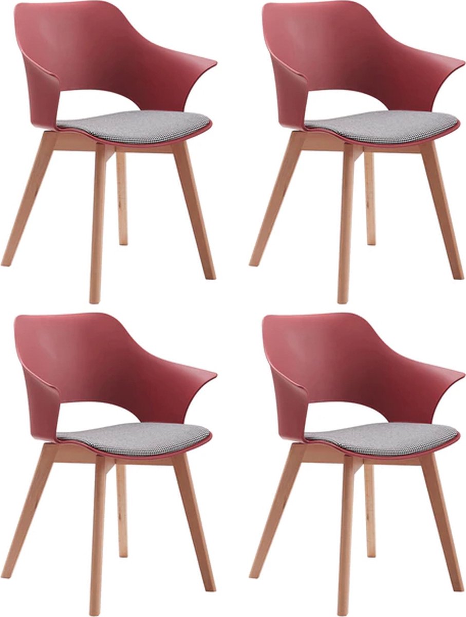 Eetkamerstoel Set van 4 - Meerdere kleuren - Hout - Eetkamerstoelen Set ...