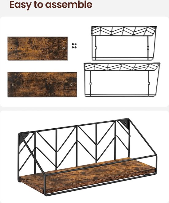 Luxury Home - ?tag?re Murale Premium - Set de 2 - ?tag?re Flottante - Structure en... | bol.com