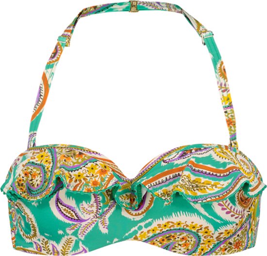 Paisley Perfect bandeau bikinitop Groen, Meerkleurig maat 40F (80F) | bol.com