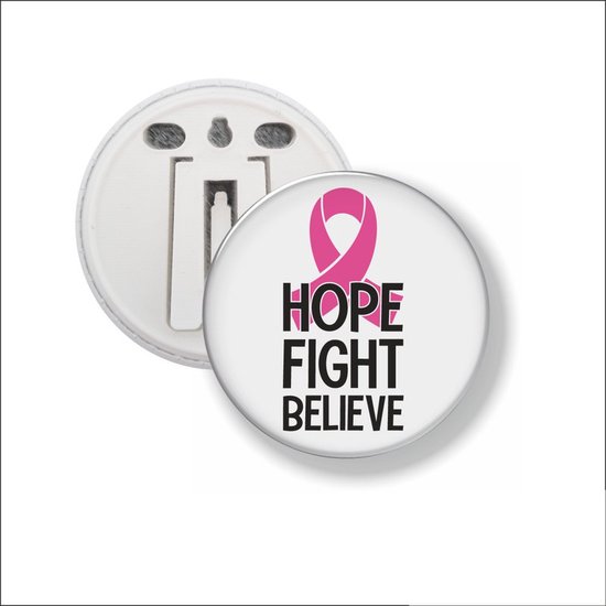 Button Met Clip 58 MM - Hope Fight Believe | bol