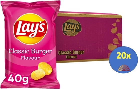 Lays Chips Classic Burger 20 x 40g | bol