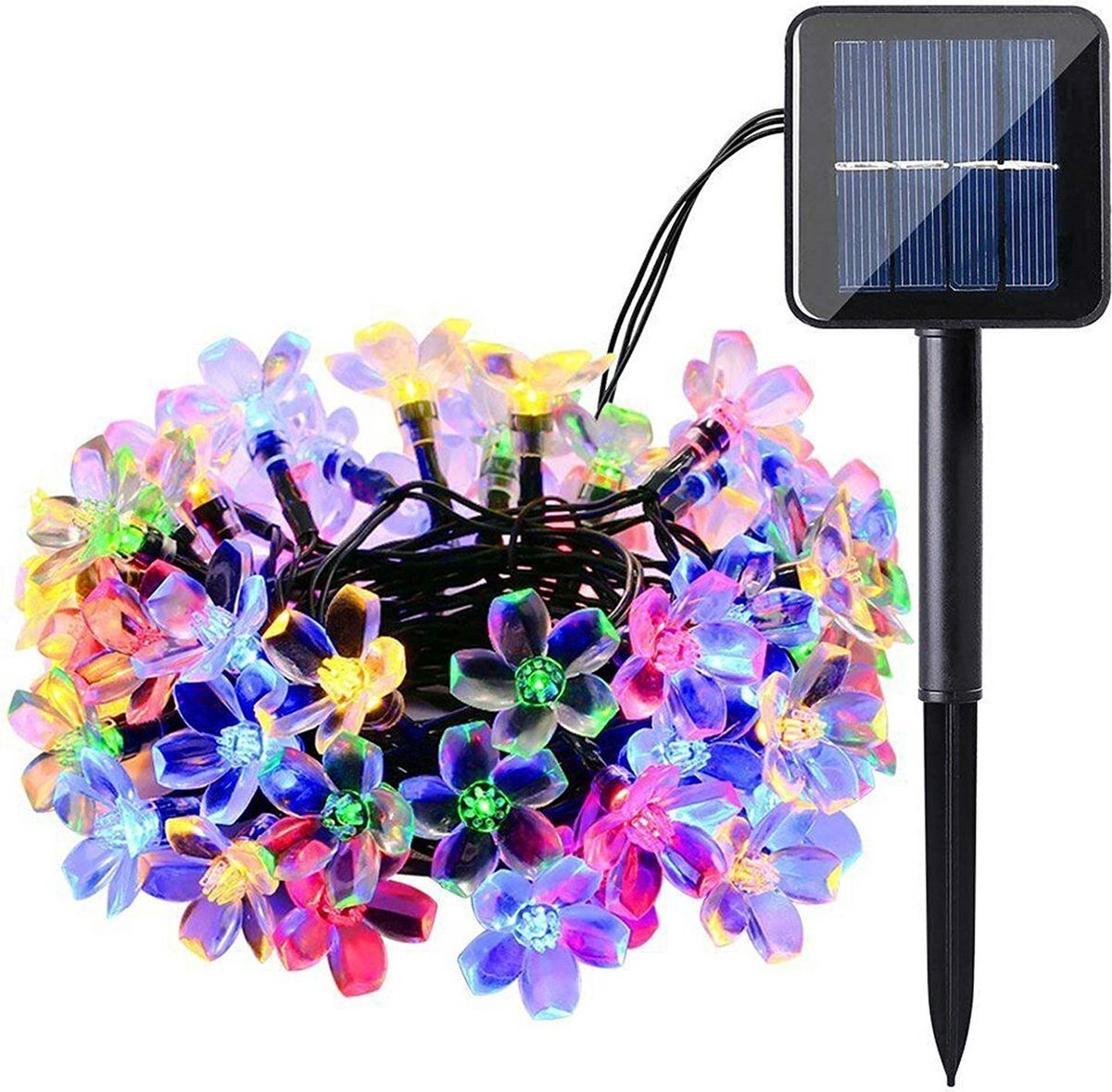 Solar LED String Lichten - Multi- Kleur Bloemen Tuin Verlichting - 6 ...