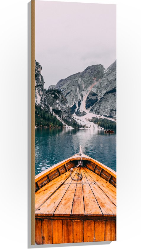 WallClassics - Hout - Houten Boot naar Bergen - 40x120 cm - 12 mm dik ...