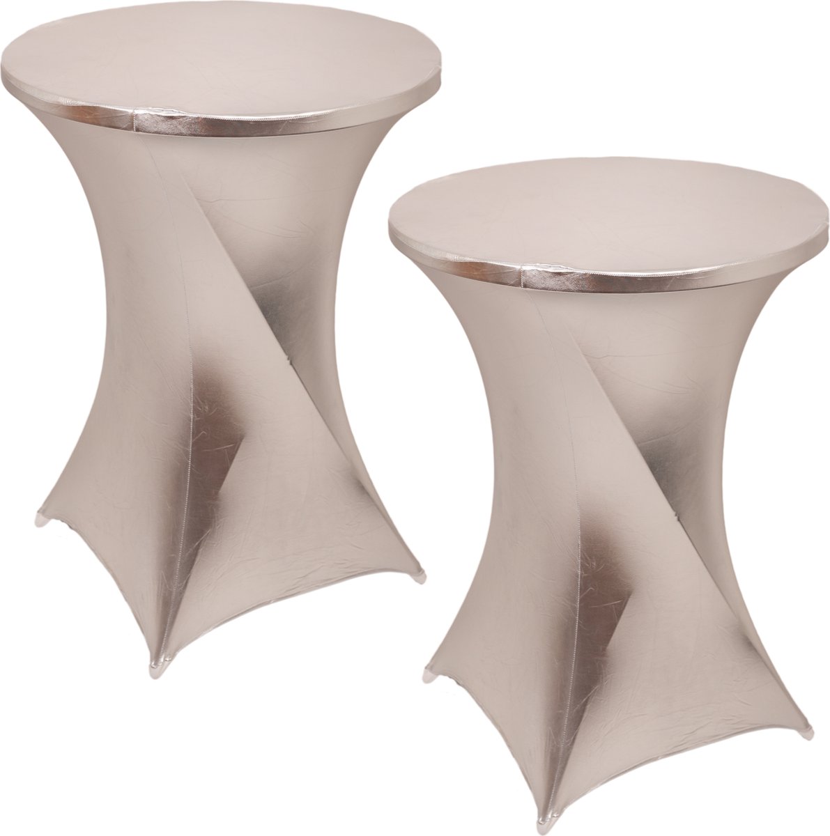 Statafelrok Zilver x 2 – ∅80-85 x 110 cm – Statafelhoes Stretch 2 Stuks – Tafelhoezen... | bol.com