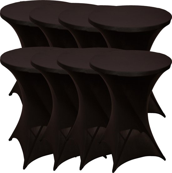 Statafelrok Zwart x 8 – ∅80-85 x 110 cm – Statafelhoes Stretch 8 Stuks – Tafelhoezen... | bol.com