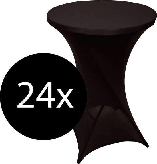 Statafelrok Zwart x 24 – ∅80-85 x 110 cm – Statafelhoes Stretch 24 Stuks – Tafelhoezen... | bol