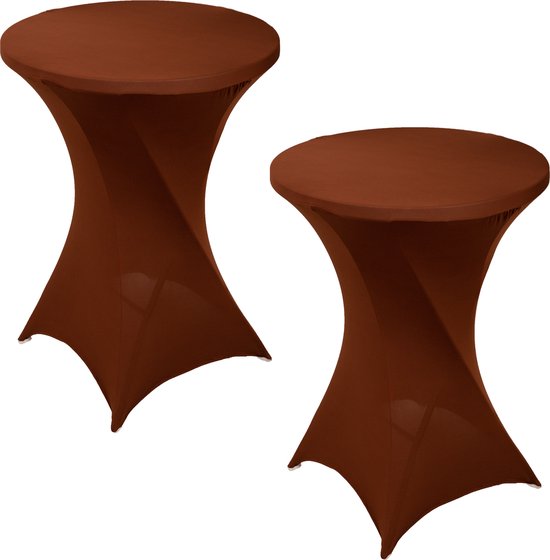 Statafelrok Bruin / Chocolade x 2 – ∅80-85 x 110 cm – Statafelhoes Stretch 2 Stuks –... | bol.com