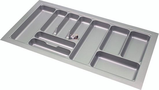 Kunststof Bestekbak Basic Series Grijs, Breedte 95-90 cm - Diepte 50-44 ...