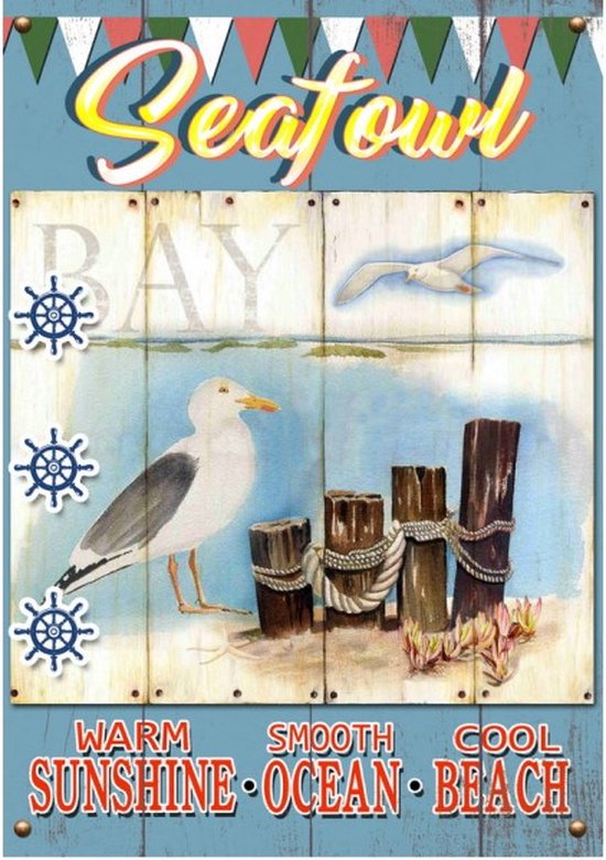 Wandbord - Sea Fowl - Strand Gevoel | bol