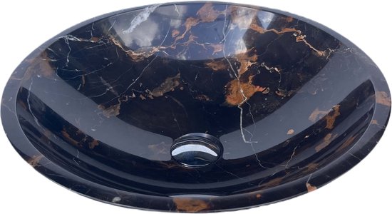 Crest & Armour - Opbouw waskom - Echt marmer waskom - Wastafel - Zwart ...