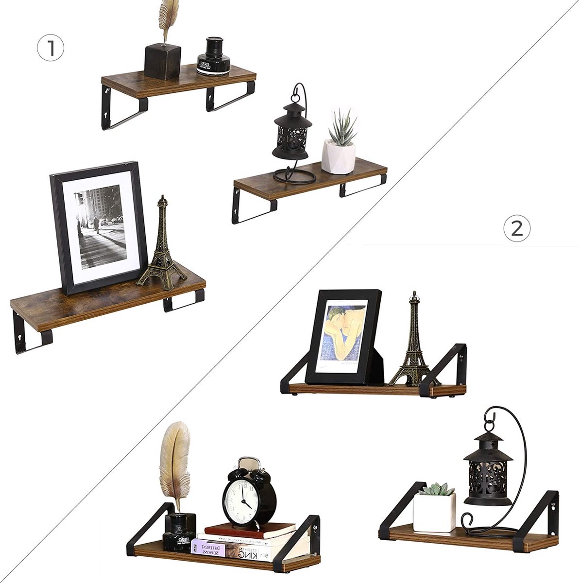 Vasagle Wandplank - Boekenplank - 3 Stuks - Industrieel - Rustiek Bruin - 30/35/40 x... | bol.com