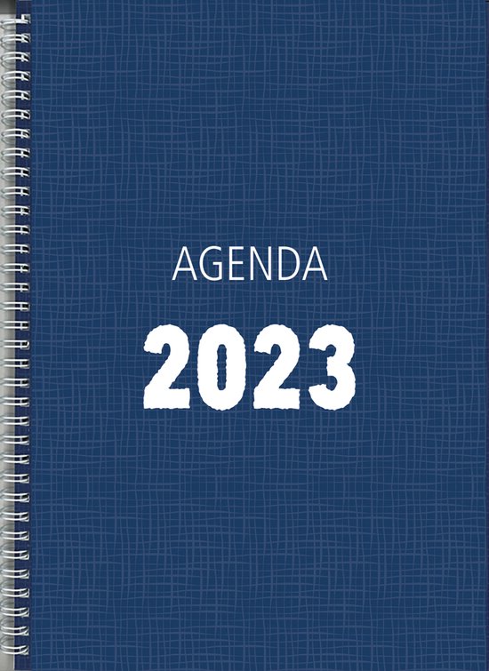 MGPcards - Bureau-agenda 2023 - A4 - Ringband - Spiraal - 7d/2p - Kolom - Blauw | bol