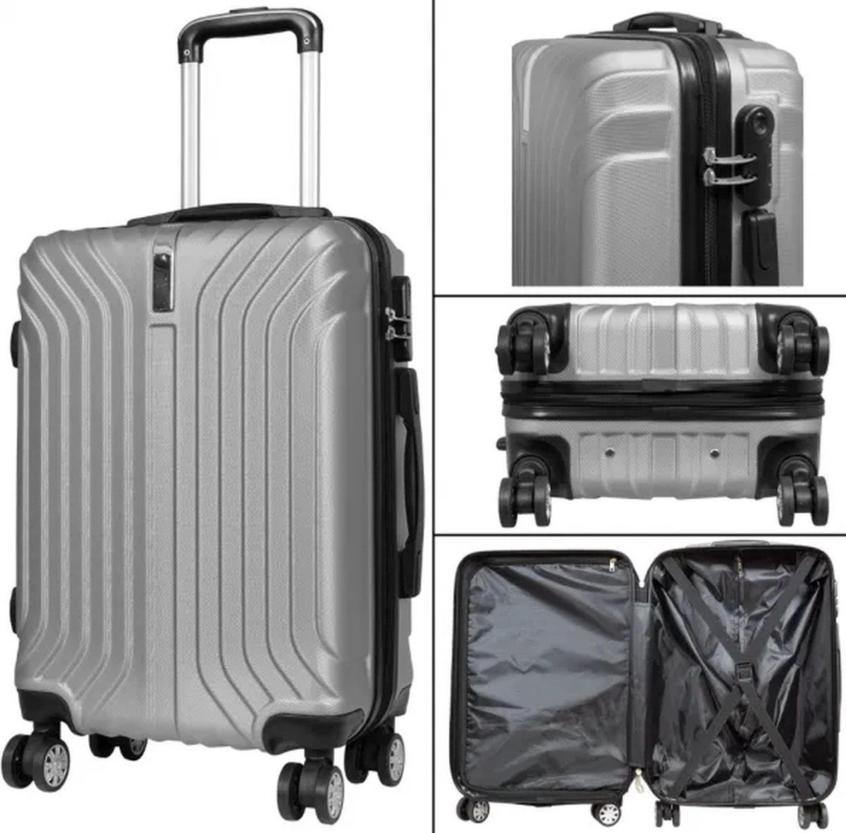 Handbagage koffer - Reiskoffer trolley - Lichtgewicht koffers met slot ...