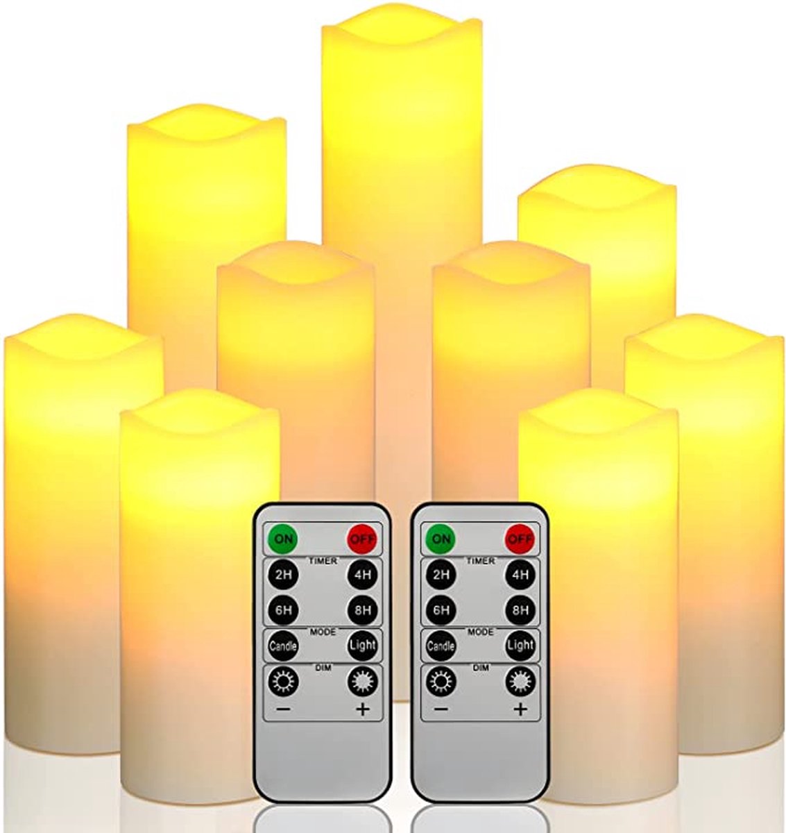 LED kaarsen 9 stuks,led-kaarsen met echt vlam effect, led kaars ...