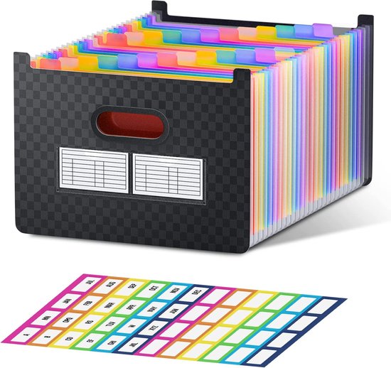 24 Vakken - Draagbare Accordeon Map - Documenten Organizer - Sorteermap ...