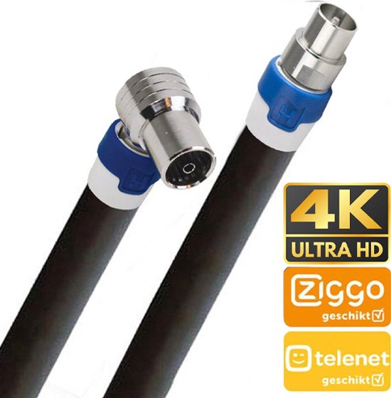 Coax Kabel - TV kabel - 25 meter - Zwart - TV Coax Kabel - IEC 4G Proof ...