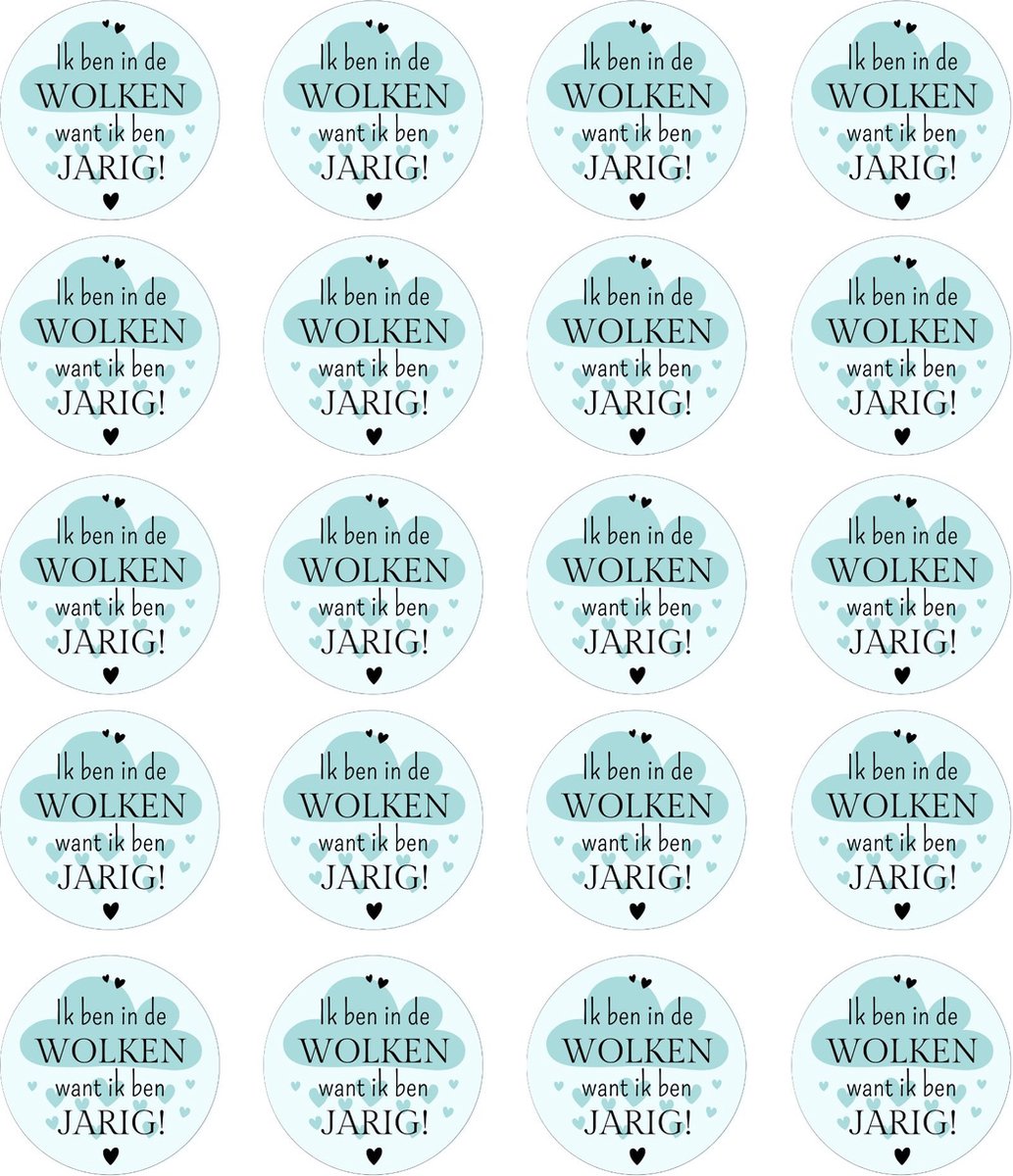 Blauwe Verjaardag Stickers Jongen | 20 Stuks | Etiketten | Traktatie ...