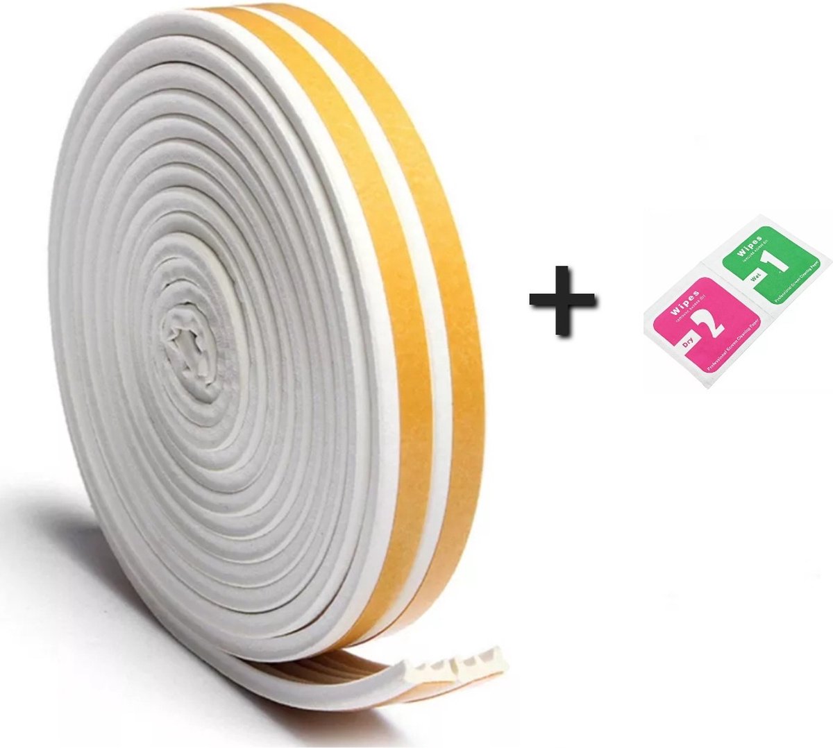 Tochtstrip zelfklevend - Wit - 5 meter met reinigingsdoekjes ...