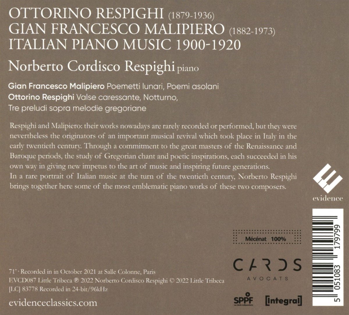 Norberto Cordisco Respighi - Respighi/Malipiero: Italian Piano Music ...