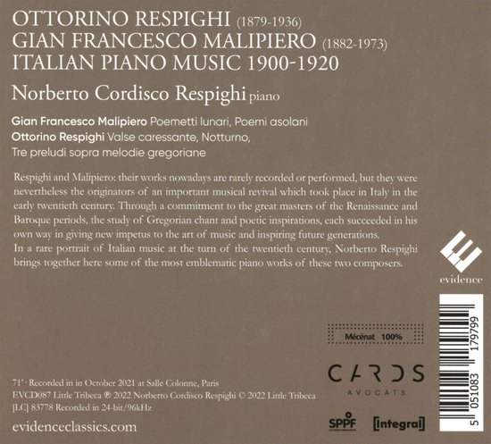 Norberto Cordisco Respighi - Respighi/Malipiero: Italian Piano Music ...