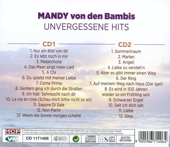 Mandy Von Den Bambis - Unvergessene Hits (CD), Mandy Von den Bambis ...
