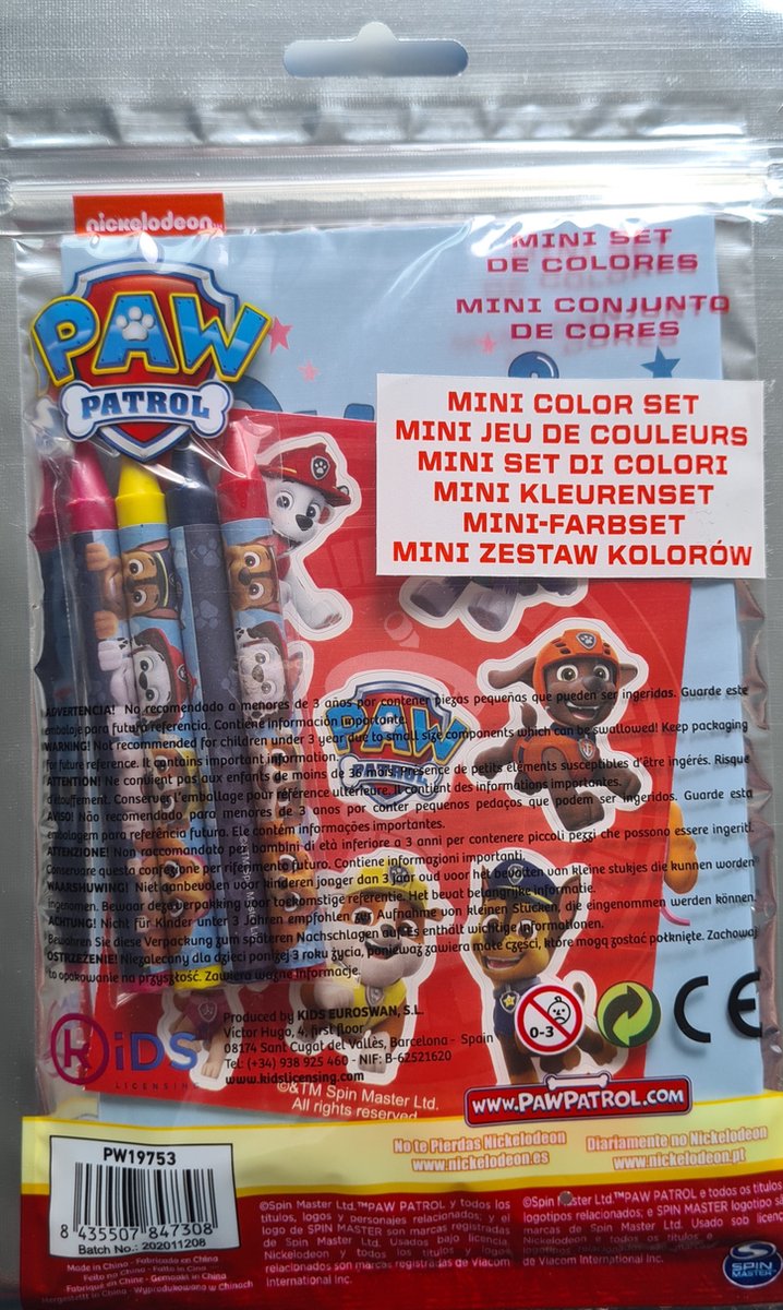 Paw Patrol mini kleurset - Pups Rule - Nickelodeon - Chase - Skye ...