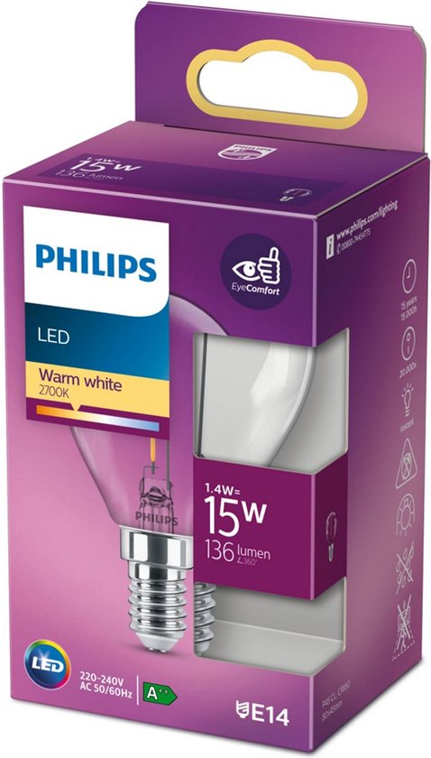 Philips Classic LED Lamp 15W E14 Warm Wit | bol.com