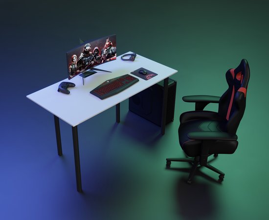 GAME HERO® Saint Game Bureau Led Verlichting - Bureau Organizer - Wit ...